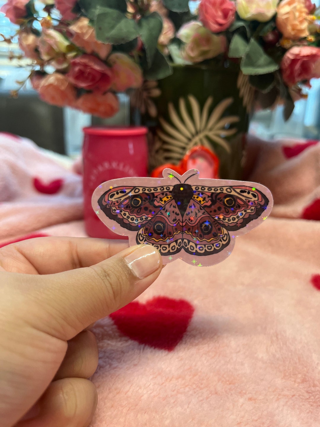 Holographic Moth Sticker - Etsy