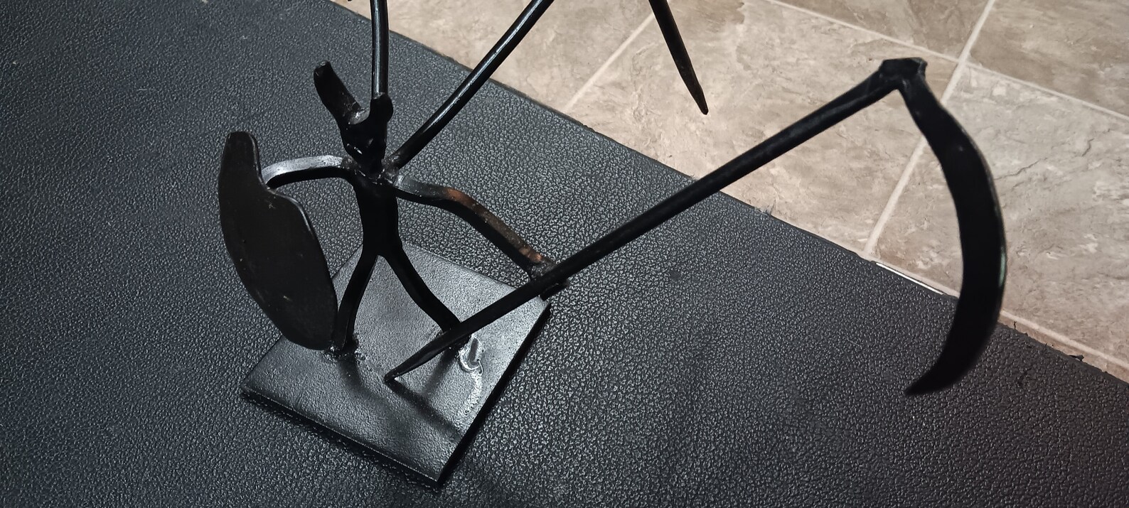 Metal Guardian With Scythe Figurine Metal Art Work Blacksmith Hand ...