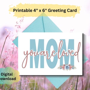 Printable 4x6 Mother's Day Card With Envelope Card for - Etsy