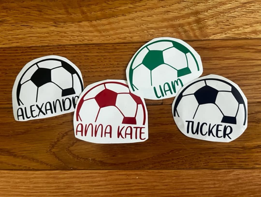 Custom Soccer Ball Vinyl Decal Personalize With Name - Etsy