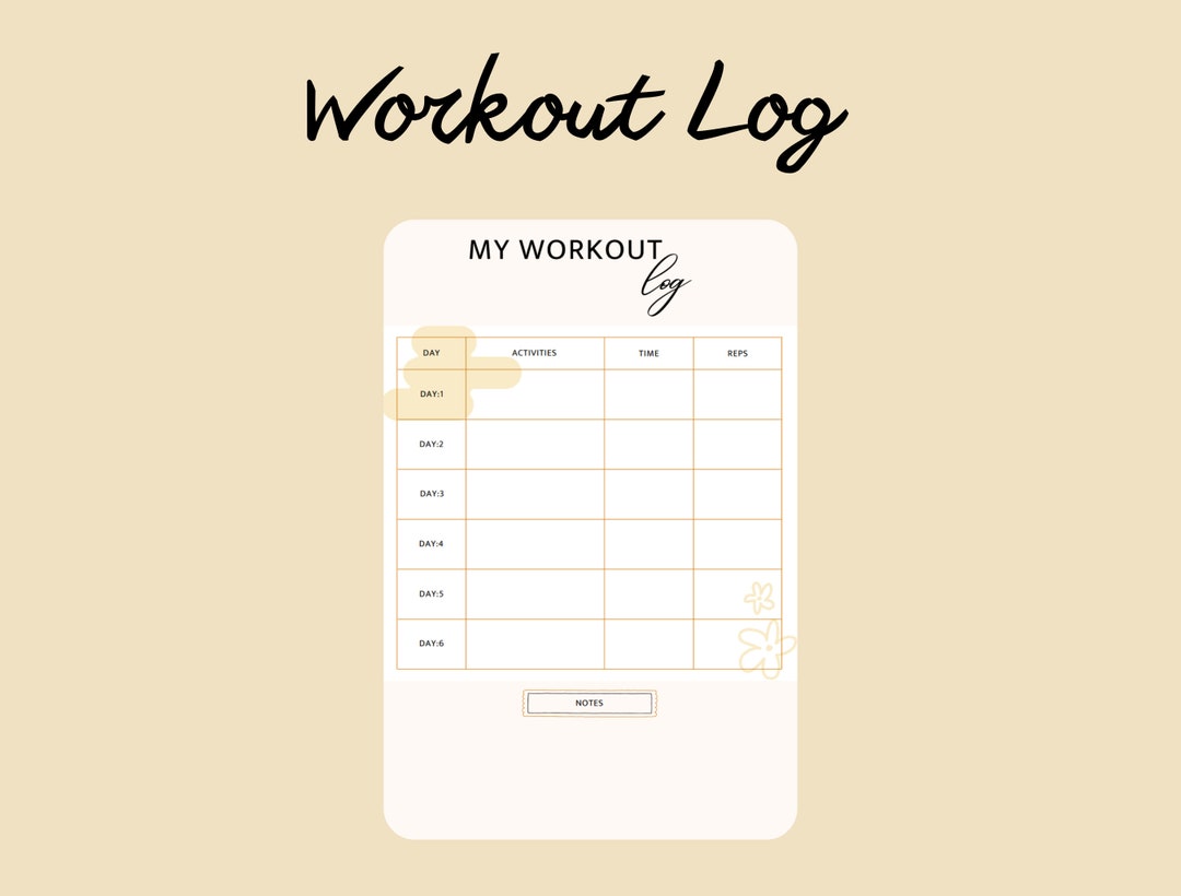 Your Ultimate Digital Workout Log for Achieving Fitness Goals - Etsy