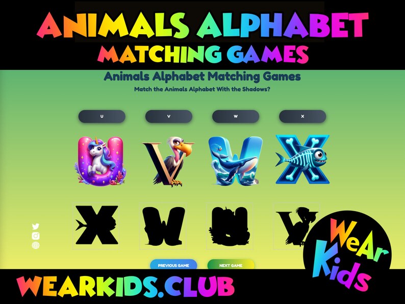 Animals Alphabet Matching Game, Busy Book Page, Homeschool, Toddler ...