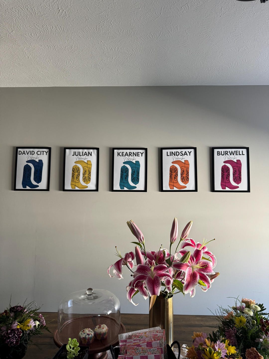 Set of 5 College Wall Art, Digital Wall Art Prints, Western Wall Prints ...