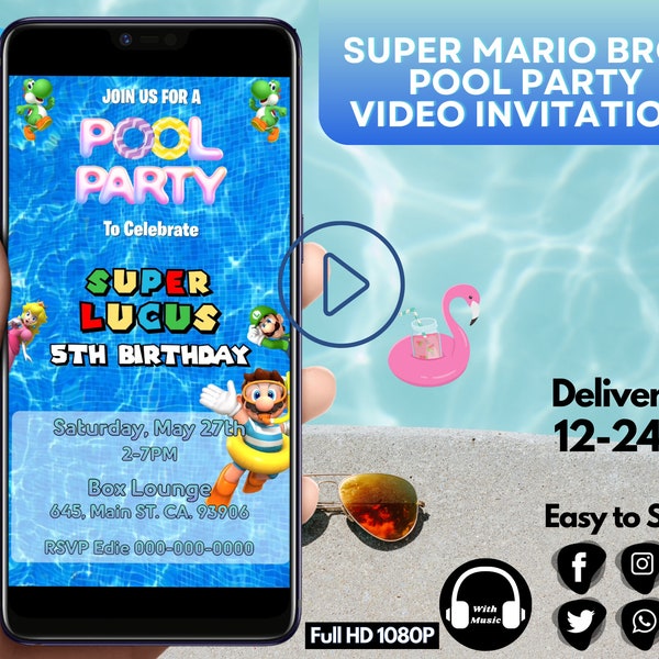 Mario Bros Invitation Video - Etsy