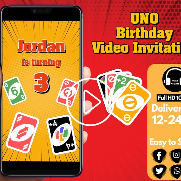 Uno Invitation - Etsy