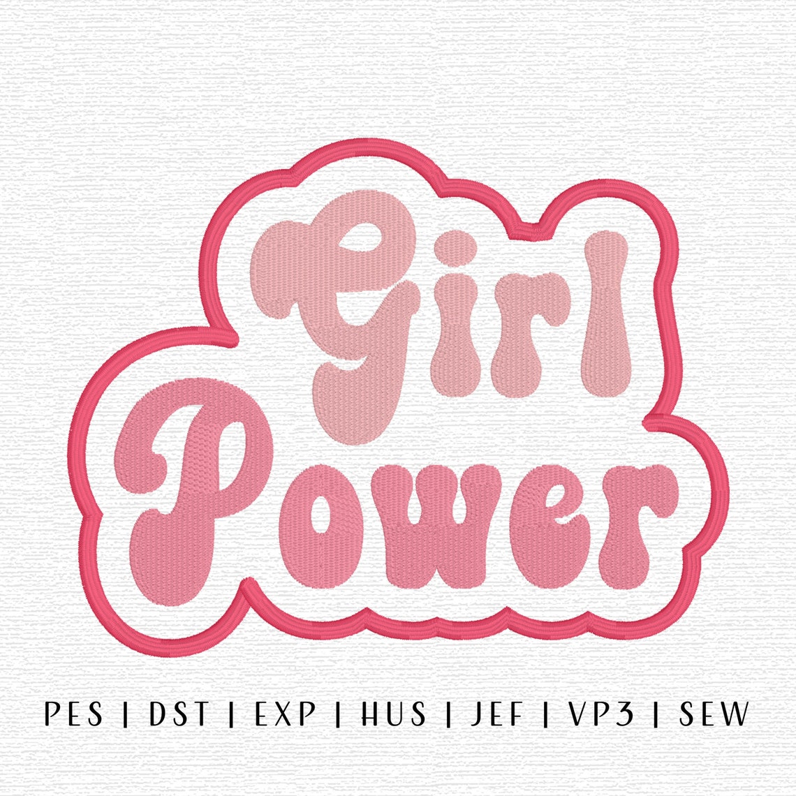 Girl Power Embroidery Design File, Groovy Girl Power, Trendy Embroidery ...