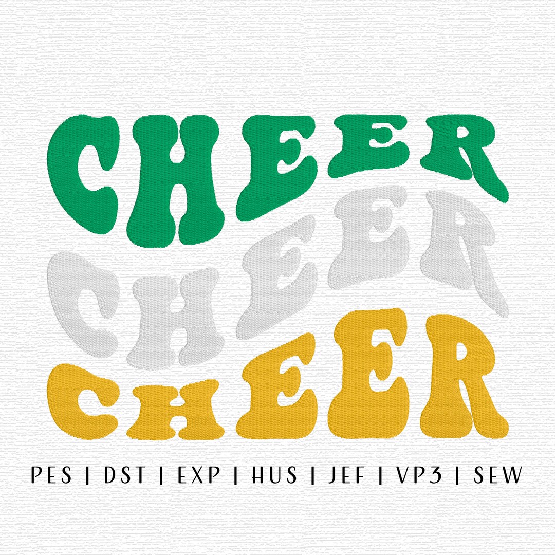 Cheer Embroidery Design File, Groovy Cheer, Trendy Embroidery, Sport ...