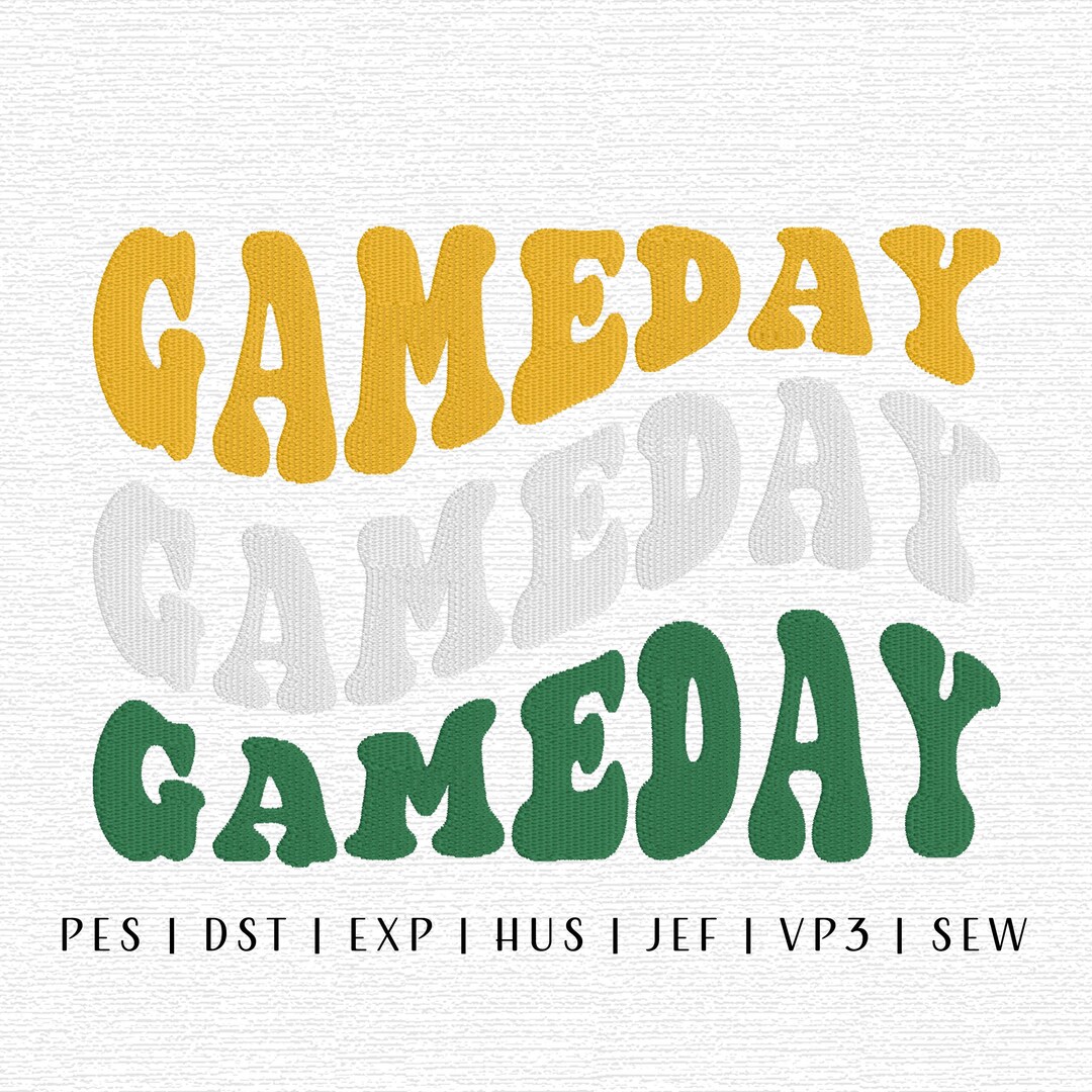 Gameday Embroidery Design File, Groovy Gameday, Sports Embroidery File ...