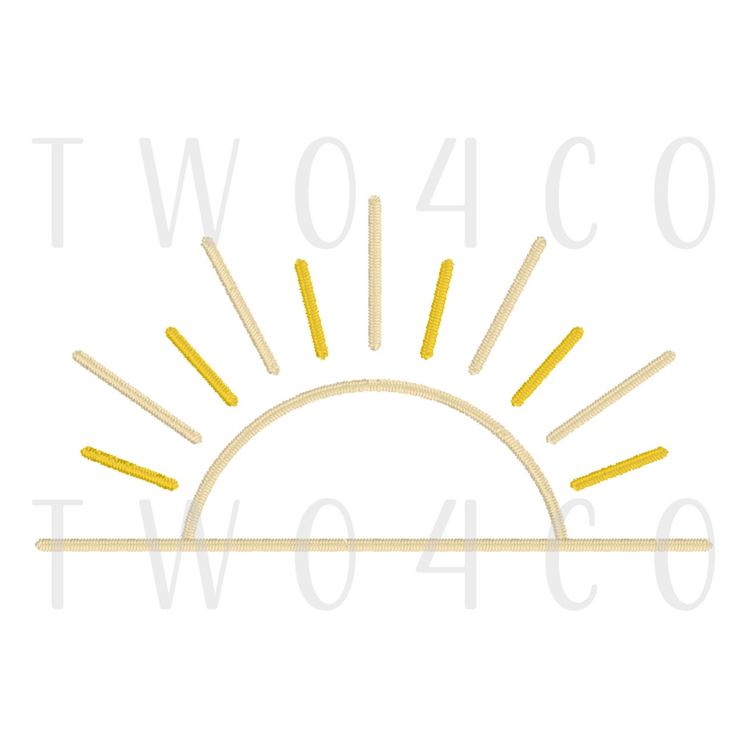Line Sun Embroidery File, Machine Embroidery Design, Instant Download ...