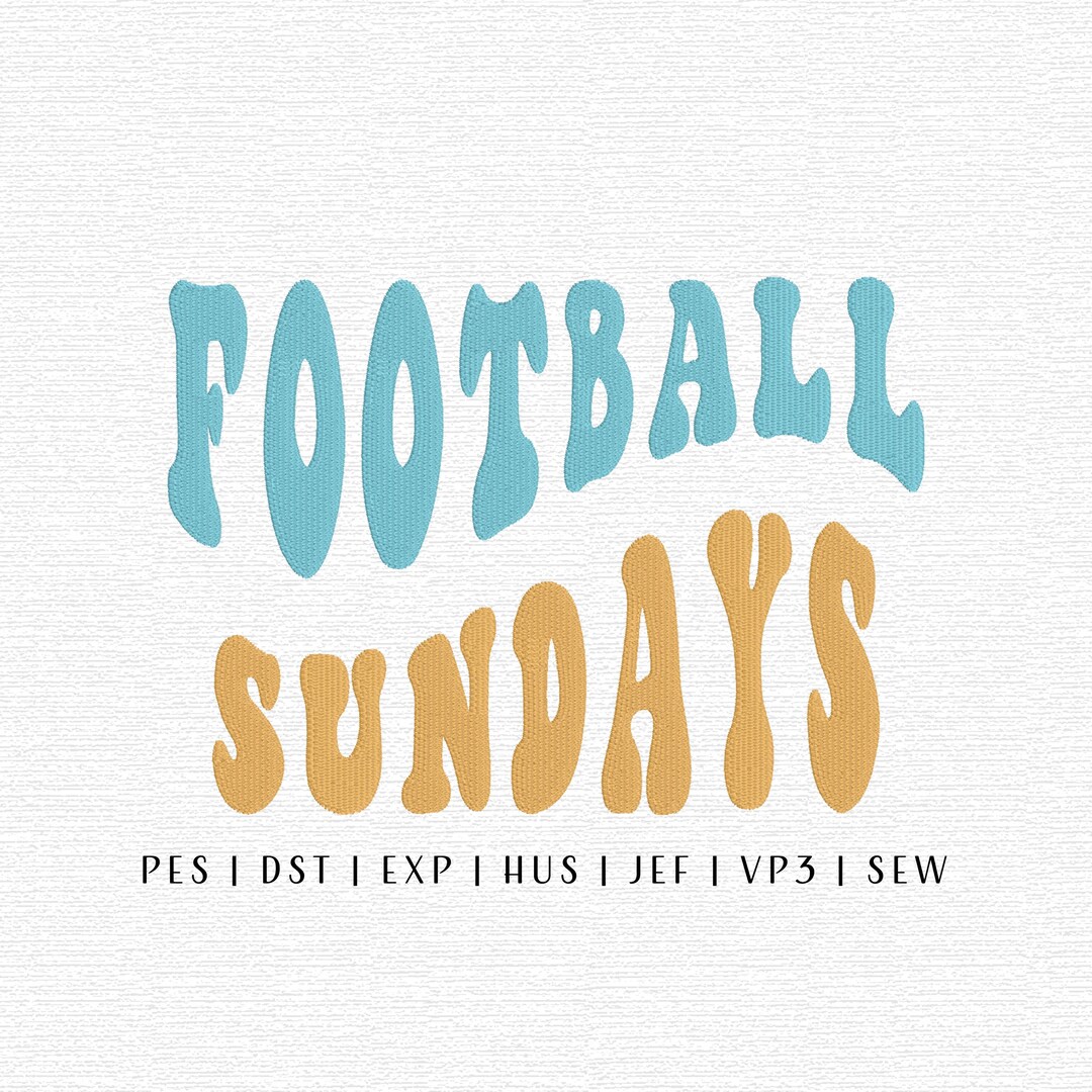 Football Sundays Embroidery Design File, Groovy Football, Sports ...