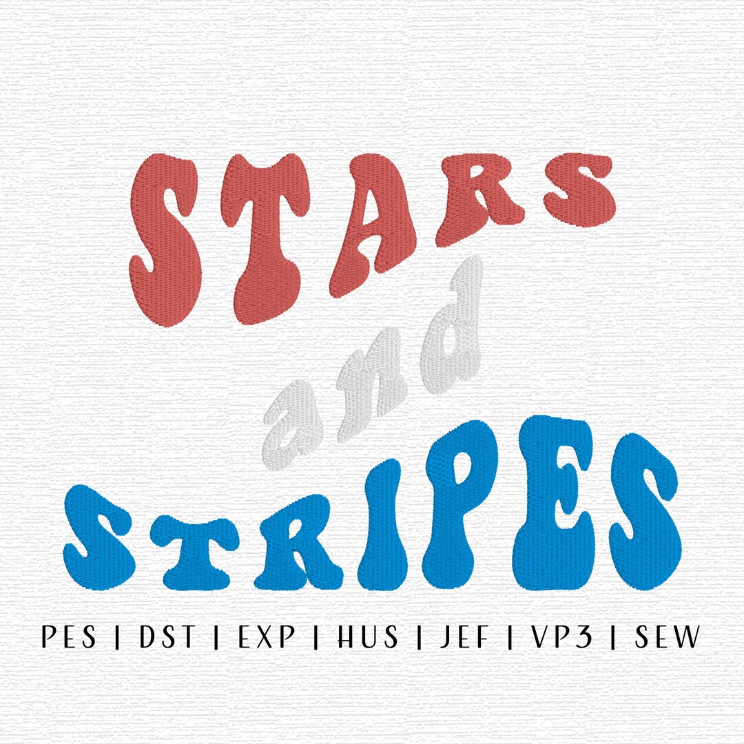 Stars and Stripes Embroidery File, Groovy USA Design, Fourth of July ...