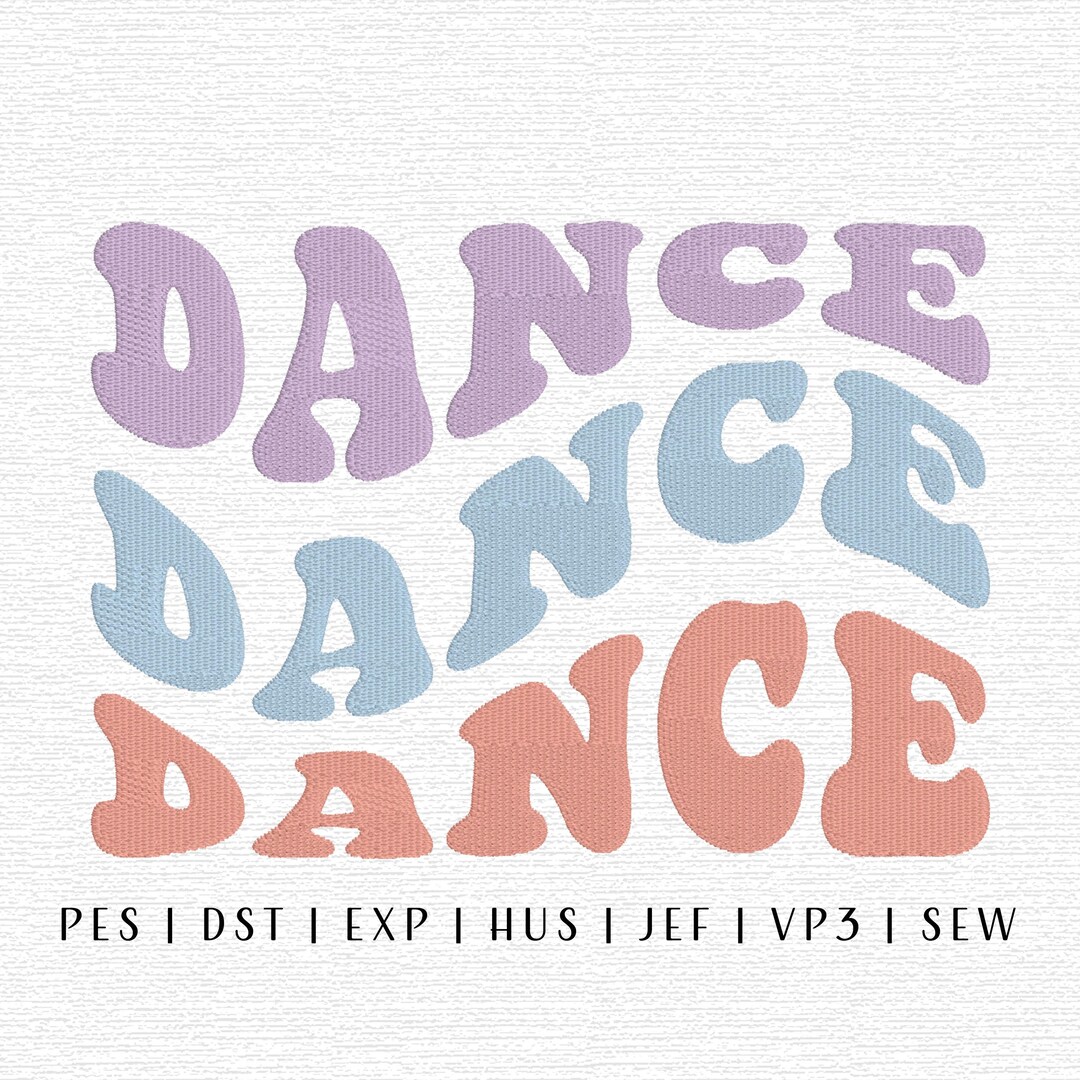 Dance Embroidery Design File, Groovy Dance, Trendy Embroidery, Sports ...