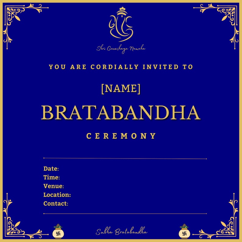 Nepali Bartaman / Upanayan Invitation Card - Etsy