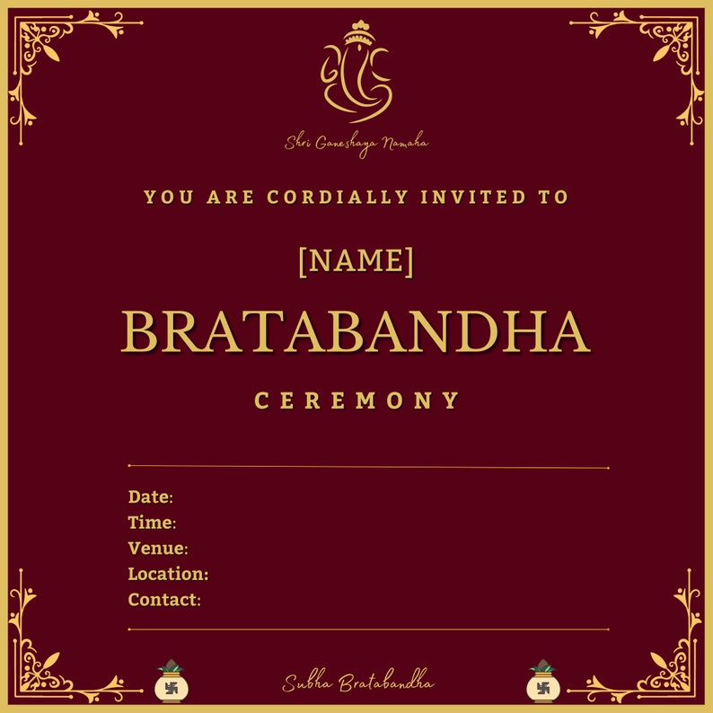 Nepali Bartaman / Upanayan Invitation Card - Etsy