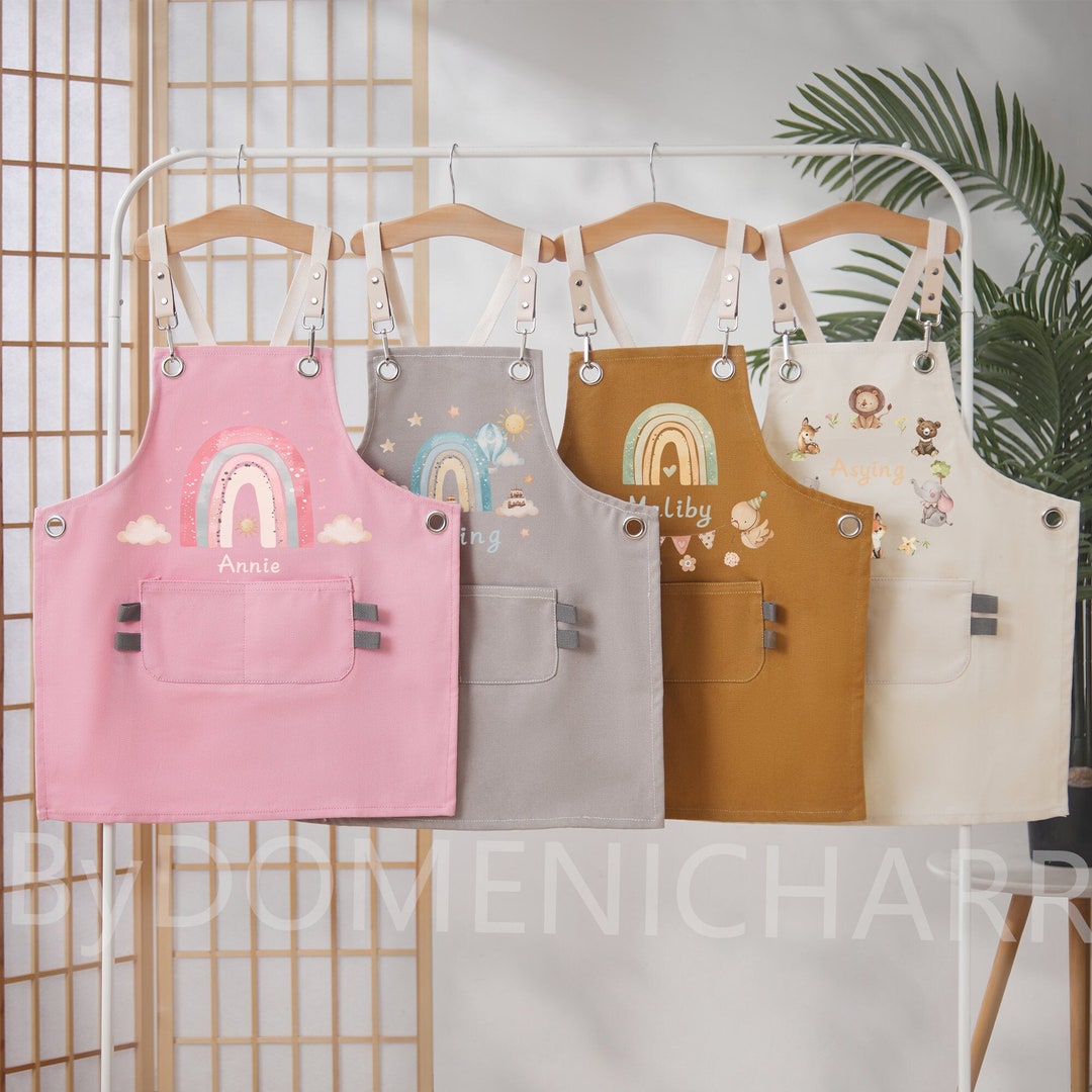 Children's Apron - Cartoon Rainbow Pattern, High Quality Canvas ...