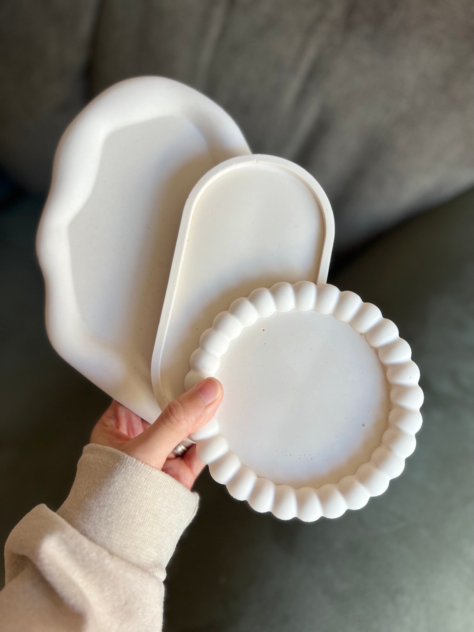 Aesthetic Trays Jesmonite Home Decors Oval Tray, Cloud Trays, Round ...