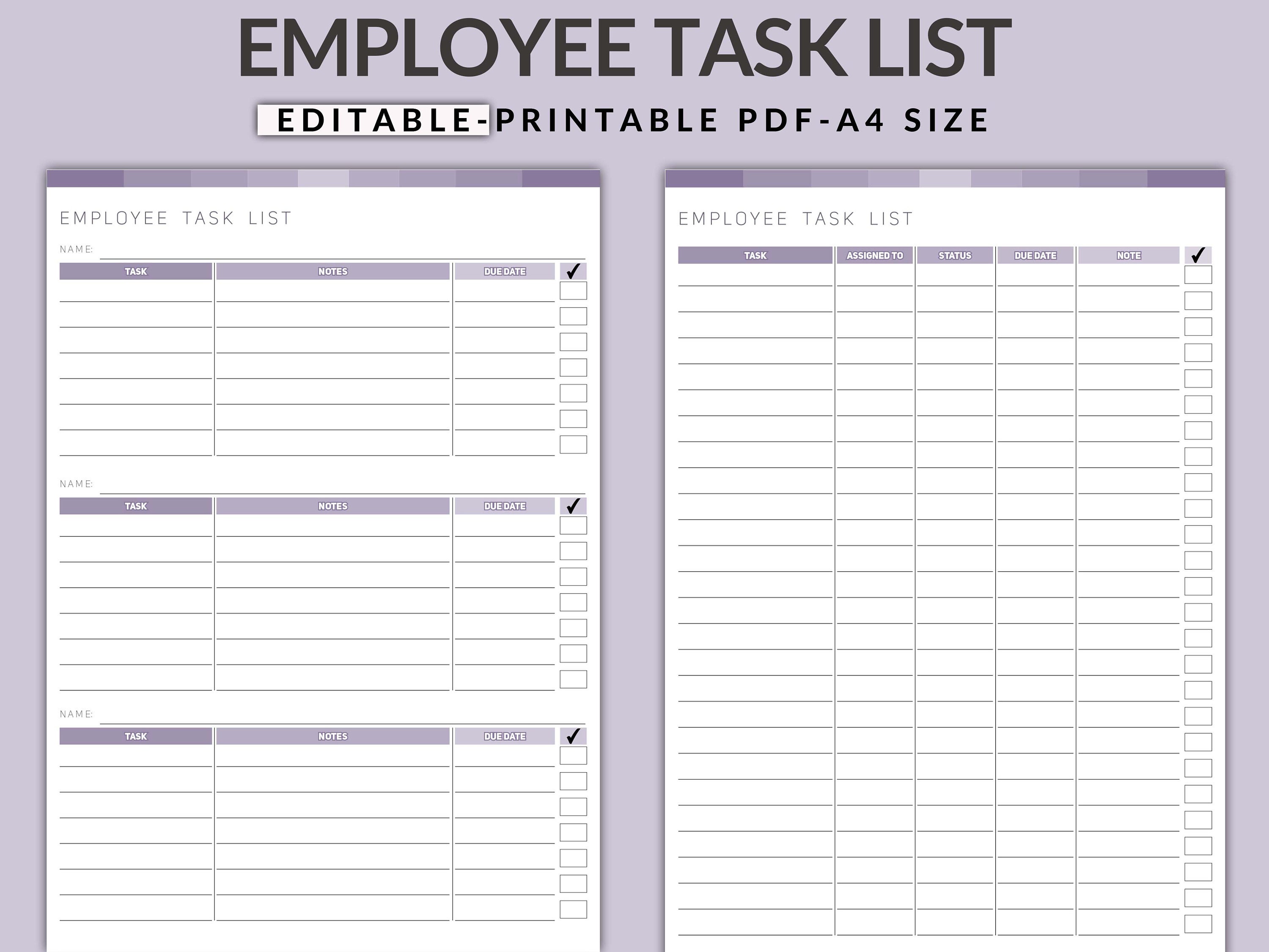 Employee Daily Task Form Employee Daily Task Form