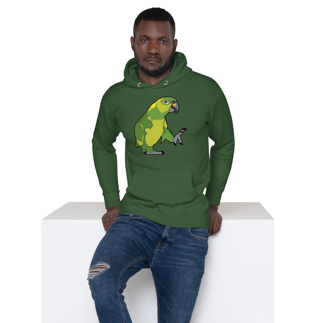 Cartoon Yellow Nape Amazon Parrot Unisex Hoodie - Etsy
