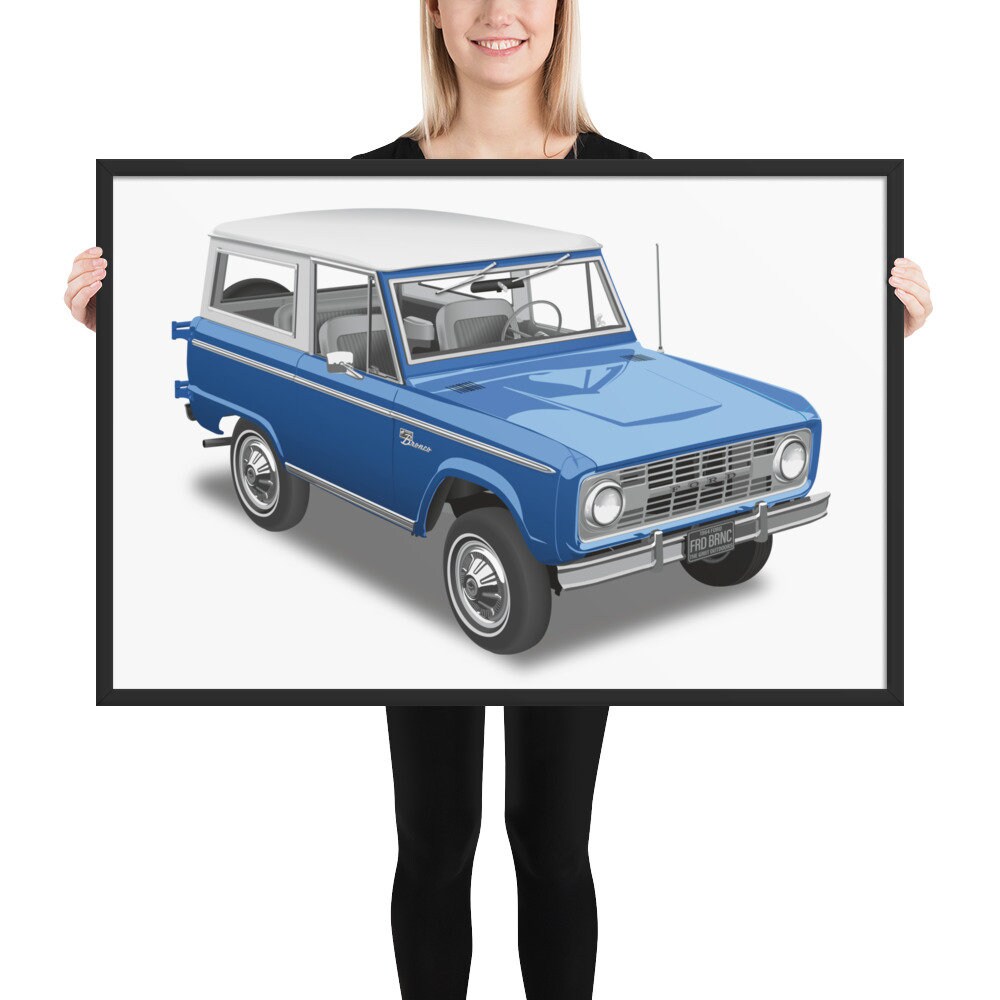 1964-64 Ford Bronco Vintage Truck Illustrated Print Framed Poster - Etsy