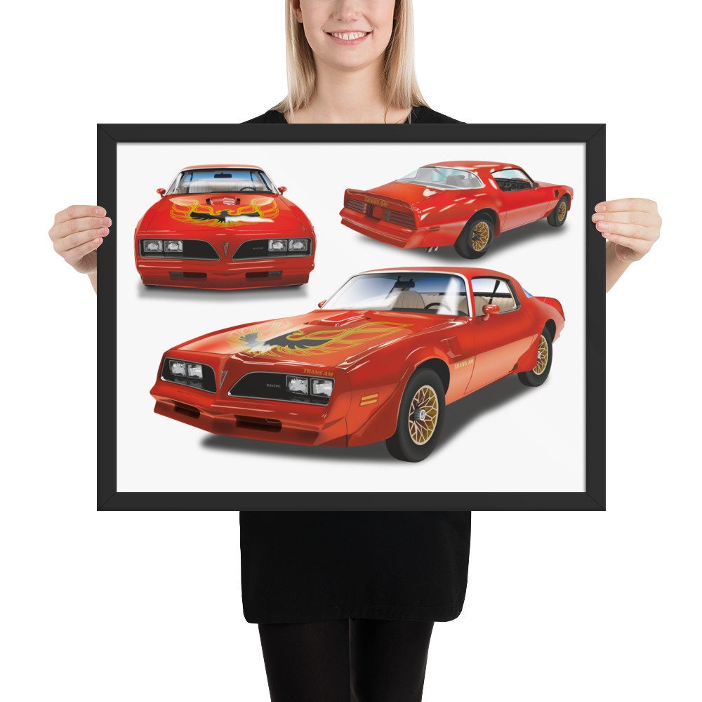 Classic 1977 Pontiac Firebird Trans Am Illustrated Matte Paper Print ...