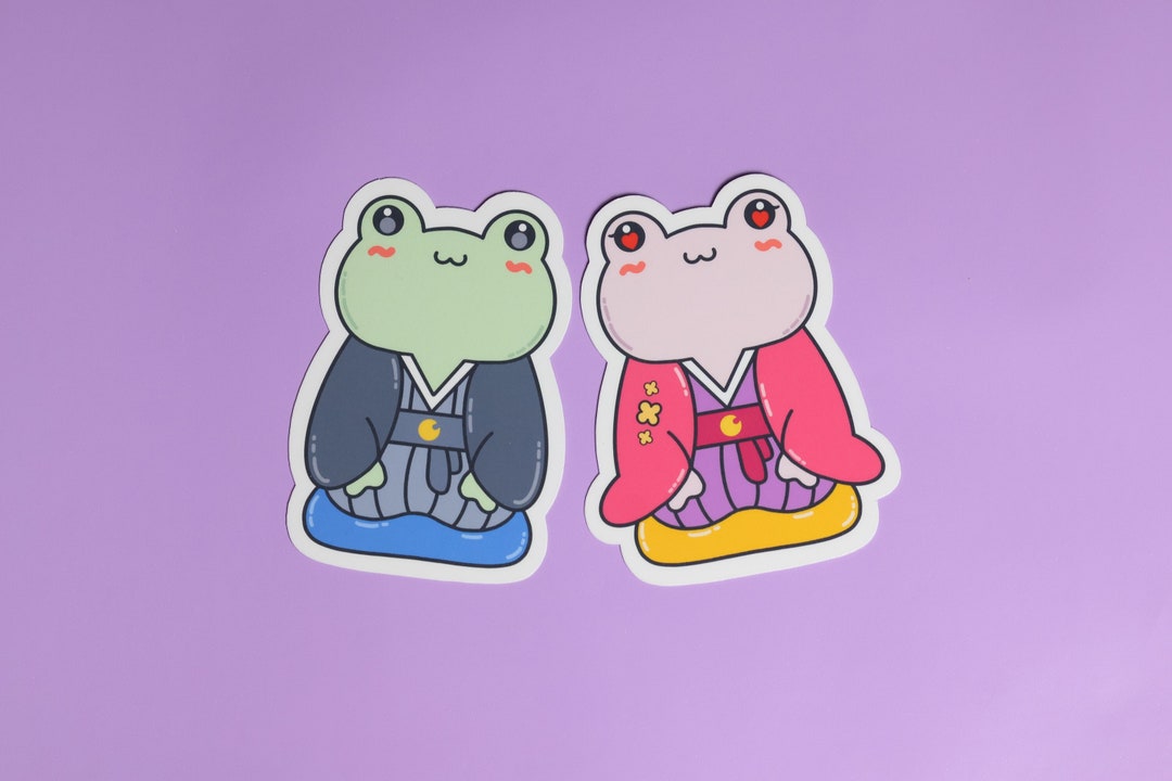 Frog Sticker Froggy Sticker Cute Japanese Kimono Frog Lover Gift Kawaii ...