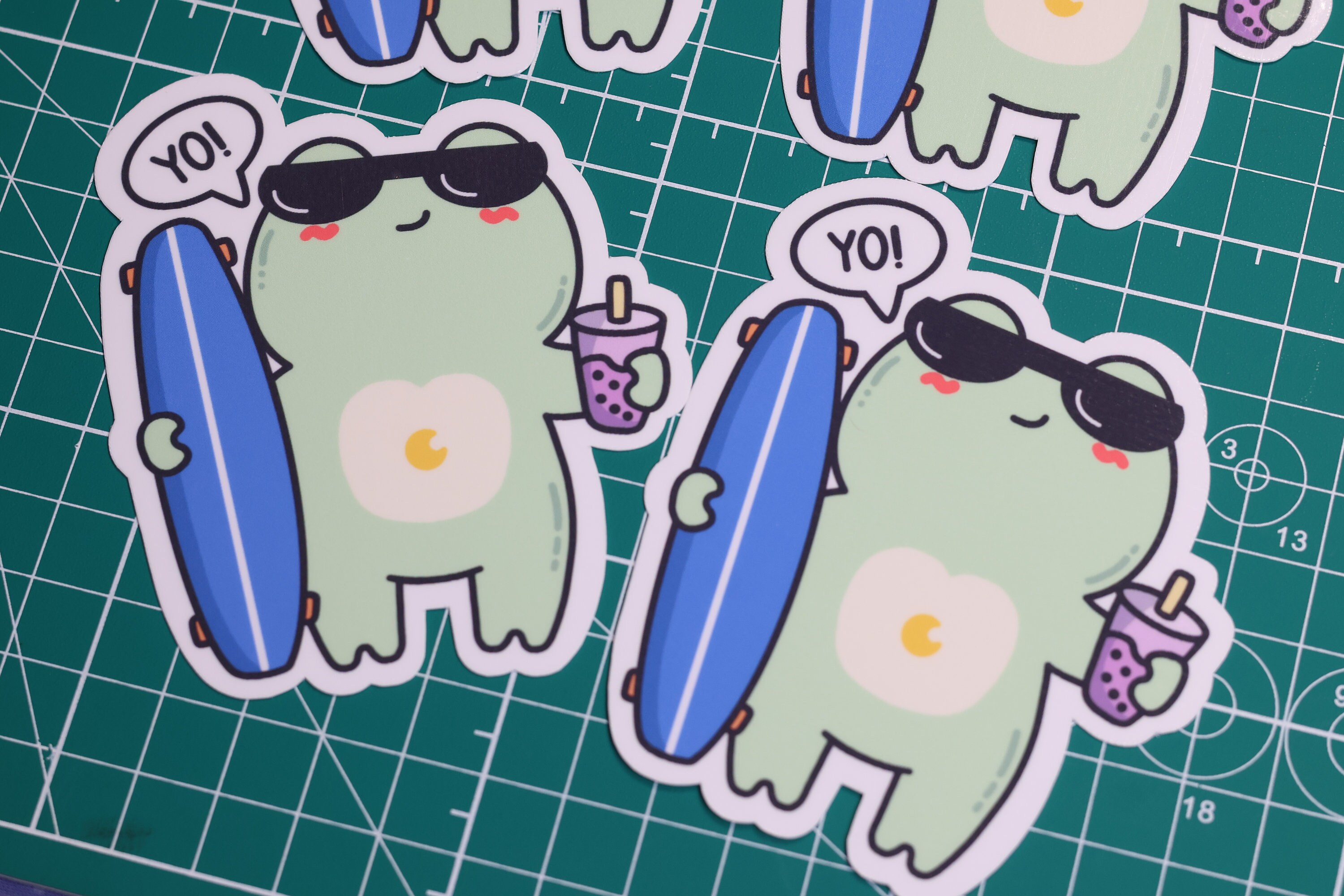 Frog Sticker Cool Froggy Sticker Kawaii Gift Waterbottle - Etsy