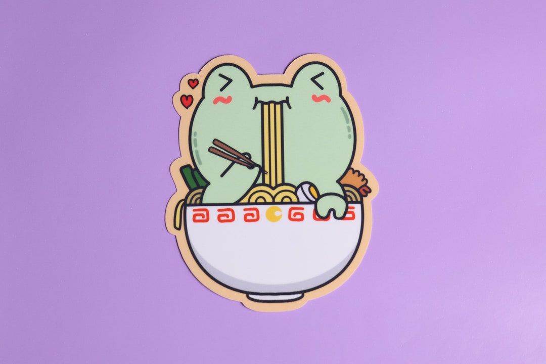 Frog Sticker Ramen Bowl Sticker Food Sticker Froggy Sticker Water ...