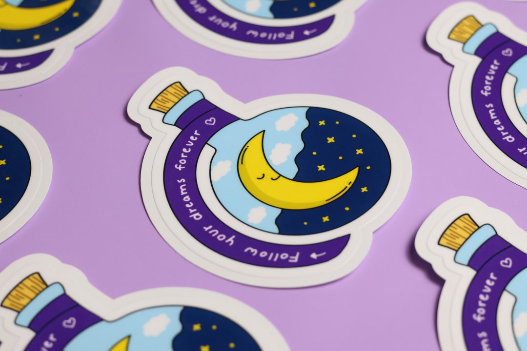 Half Moon Sticker Moon Sticker Sweet Dreams Sticker Laptop Sticker ...