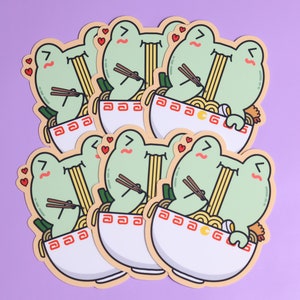 Frog Sticker Ramen Bowl Sticker Food Sticker Froggy Sticker Water ...
