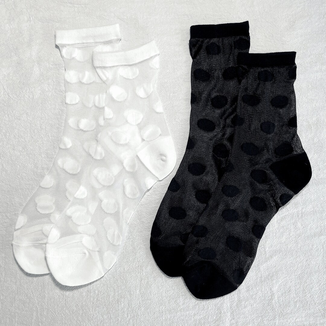Sheer Dotted Socks, Women's Socks, Fashion Socks, Unique Socks, See ...