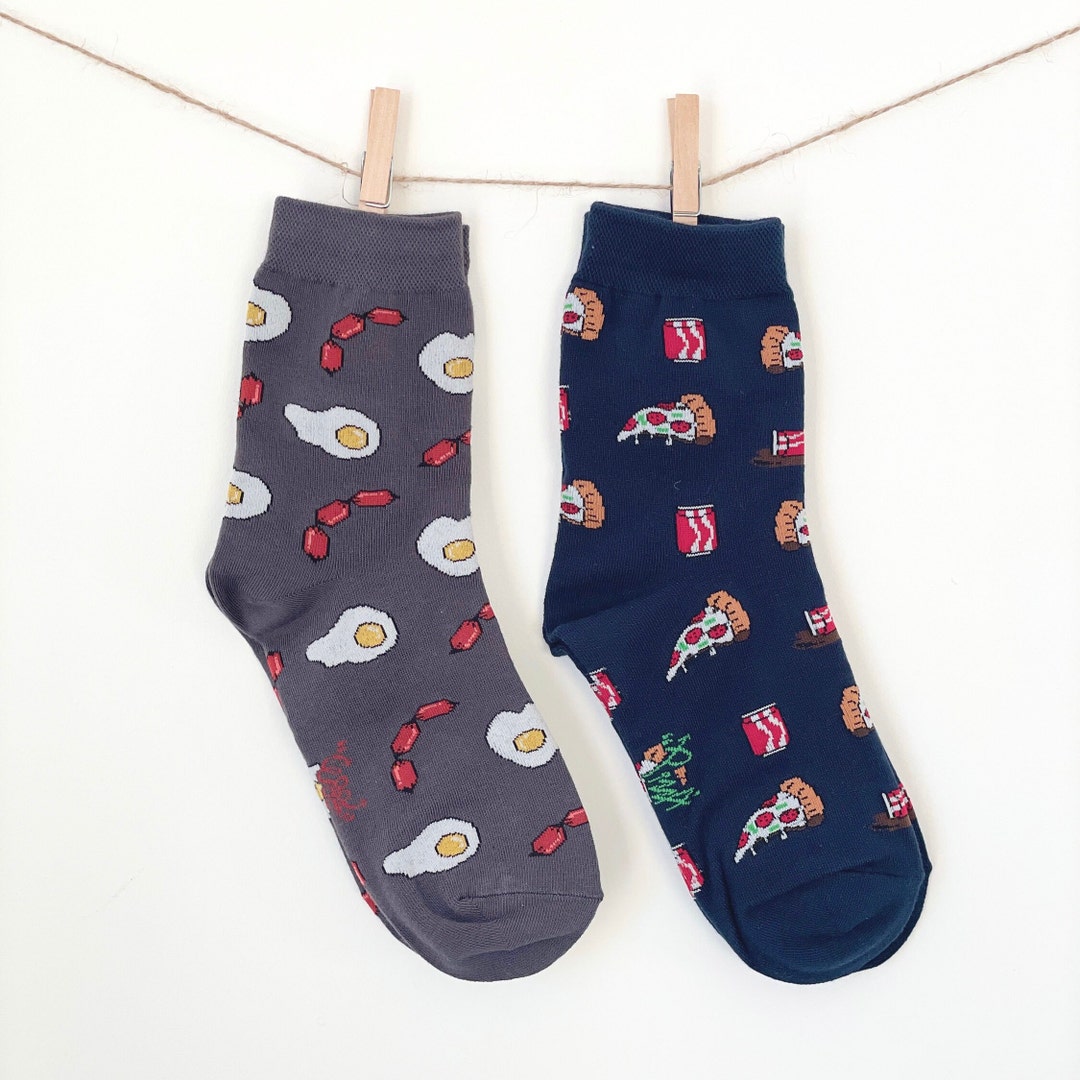 Unique Pattern Socks, Food Pattern, Women's Cotton Socks, Funny Socks ...