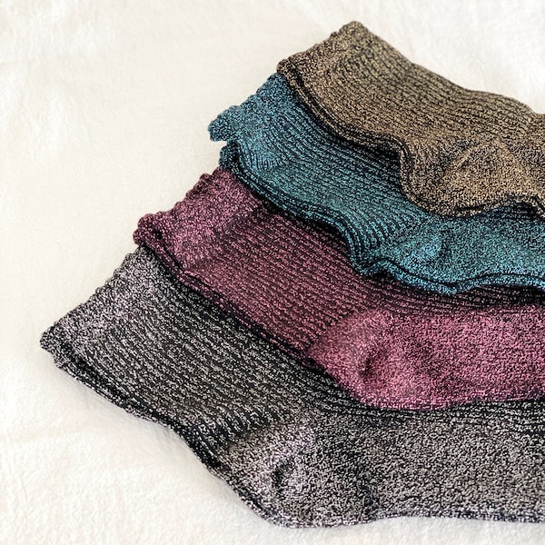 Silver Glitter Socks - Etsy