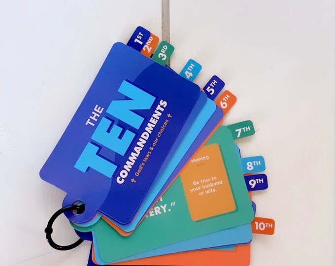 The Ten Commandments, Bible Cards, Bible Games, Sunday School - Etsy