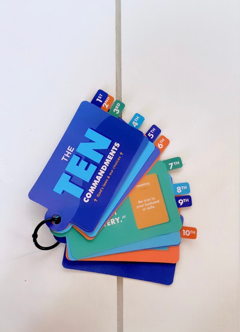 The Ten Commandments, Bible Cards, Bible Games, Sunday School - Etsy