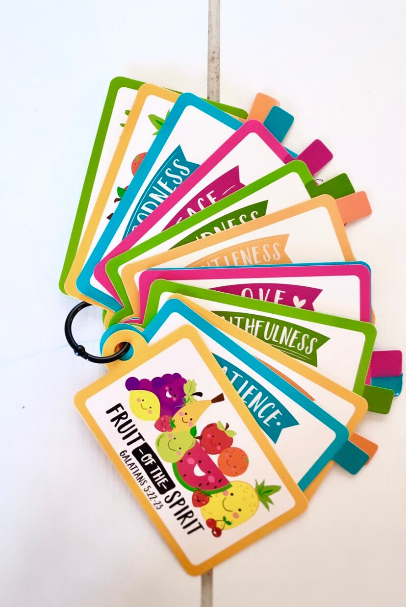 Fruit of the Spirit Cards on a Ring, Bible Verses, Sunday School - Etsy