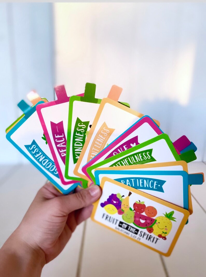 Fruit of the Spirit Cards on a Ring, Bible Verses, Sunday School - Etsy