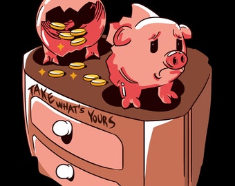 Piggy Bank Broken Break the Bank Save Money Dollar Sign Coin - Etsy