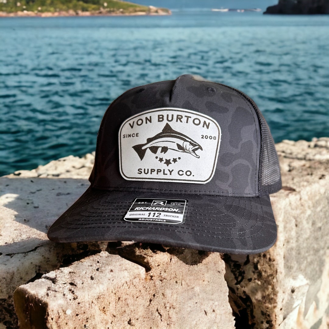 Custom Richardson 112 Pfp Duck Camo Leather Patch Trucker Hat Etsy