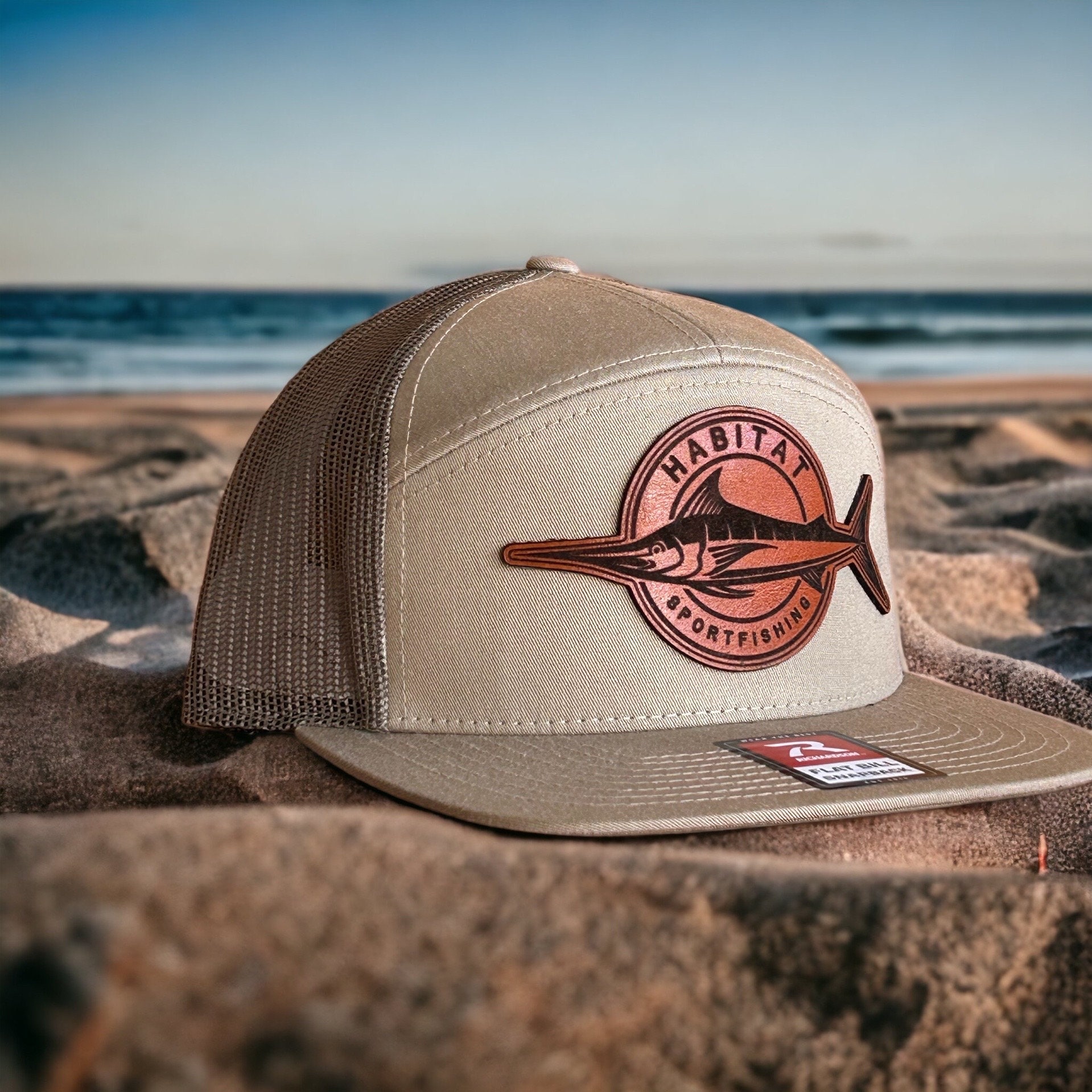 Custom Richardson 168 Leather Patch Trucker Hat, Richardson 168 7 Panel ...