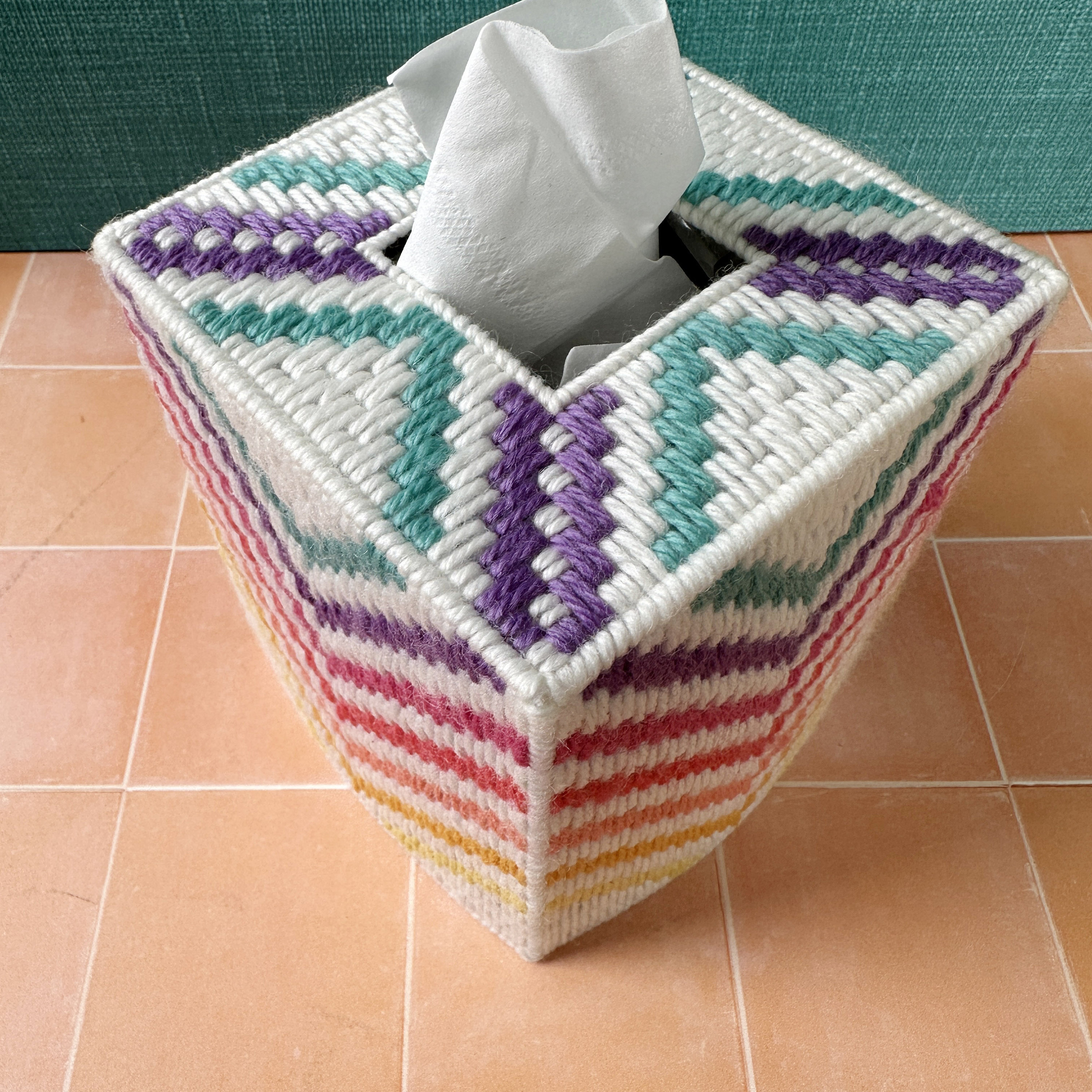 DIGITAL PATTERN: "time After Time" Bargello Tissue Box Cover - Bargello ...