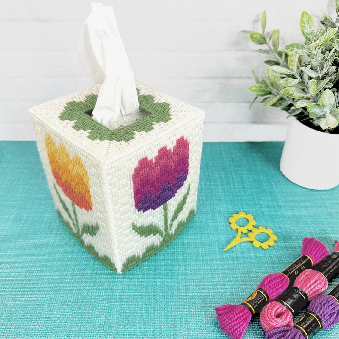 DIGITAL PATTERN: "flower Child" Bargello Tissue Box Cover - Bargello ...