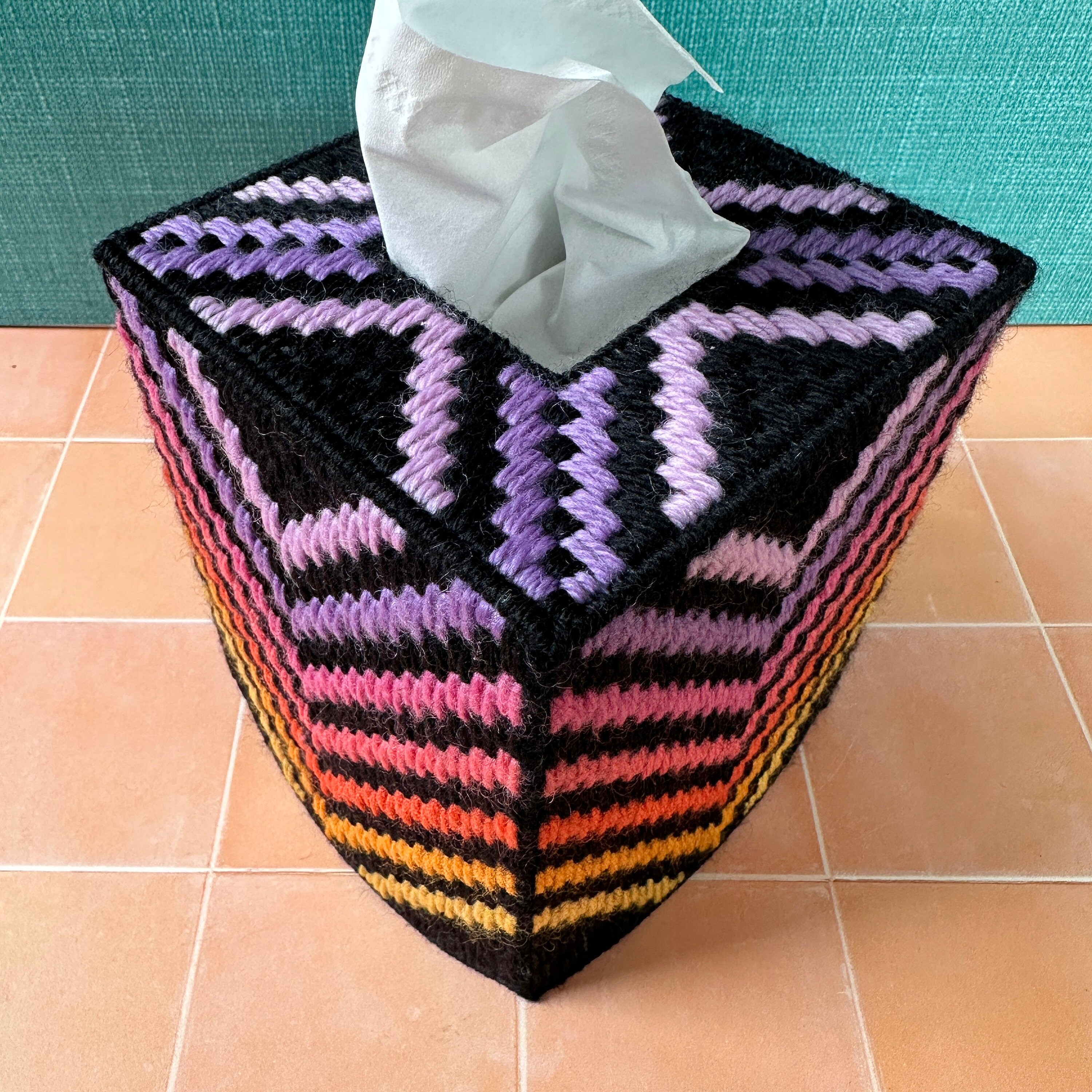 DIGITAL PATTERN: "time After Time" Bargello Tissue Box Cover - Bargello ...