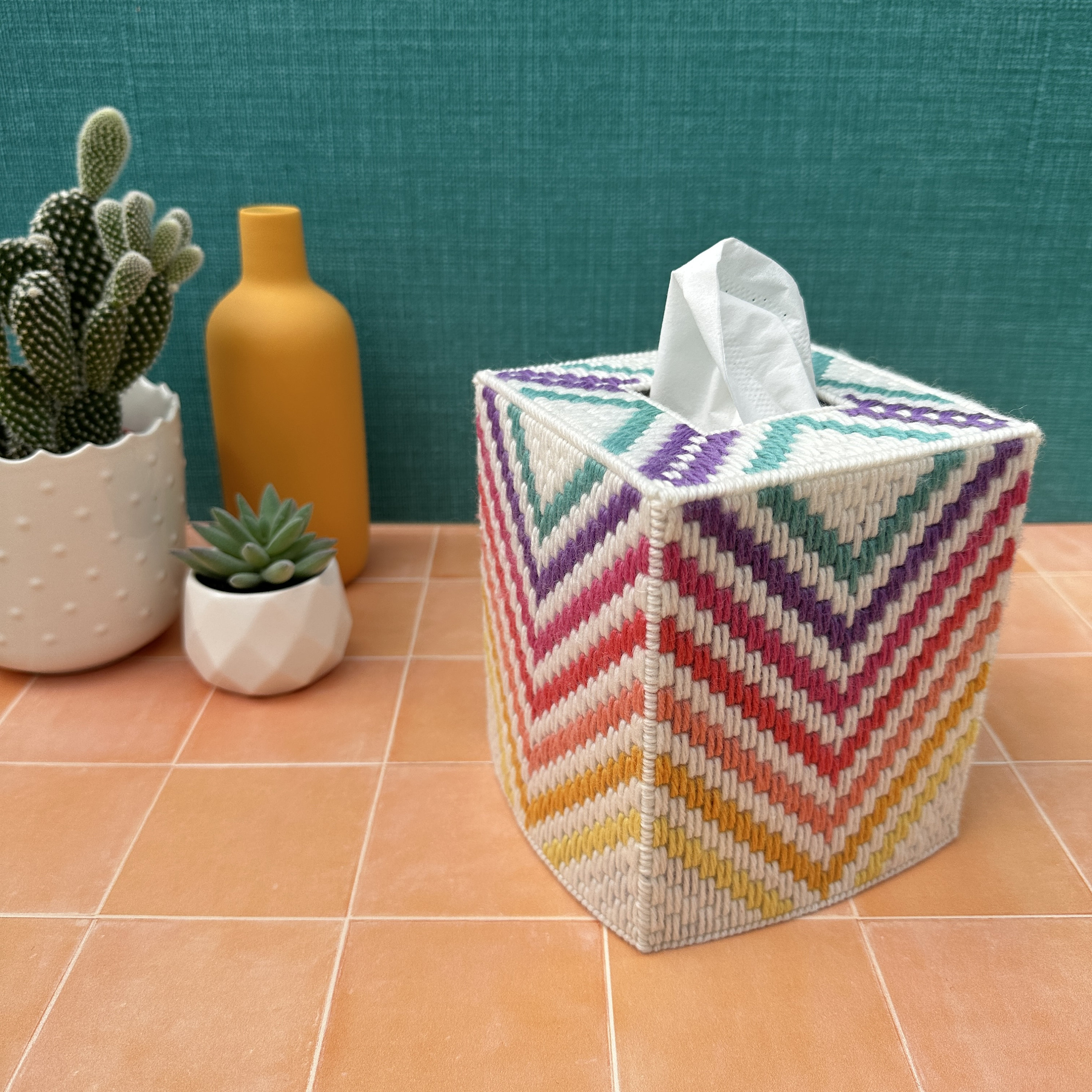 DIGITAL PATTERN: "time After Time" Bargello Tissue Box Cover - Bargello ...