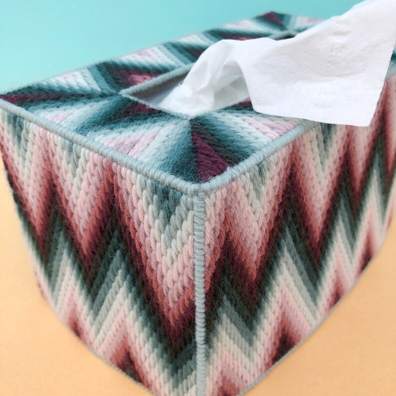 DIGITAL PATTERN: "storms" Bargello Tissue Box Cover - Bargello Plastic ...