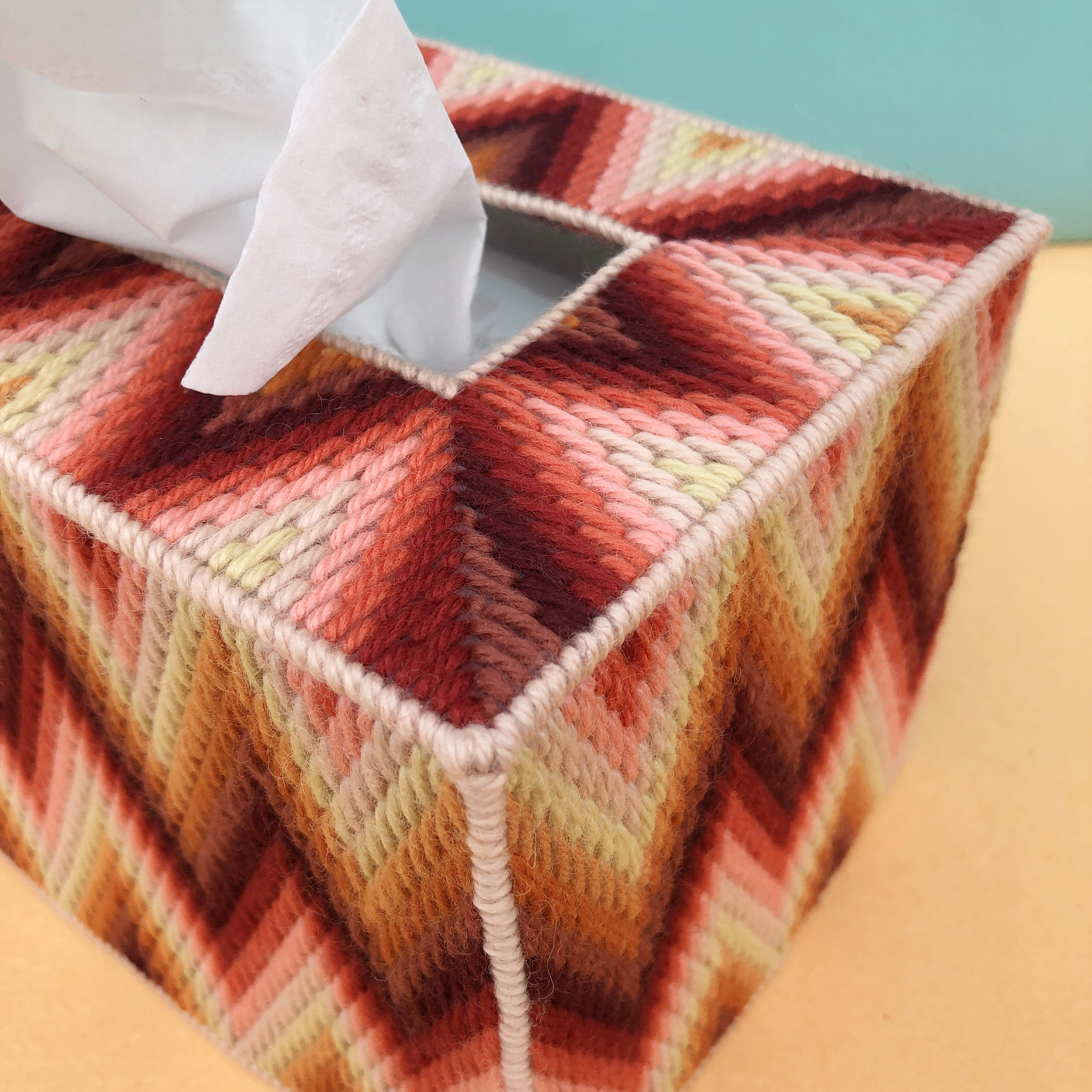 DIGITAL PATTERN: "storms" Bargello Tissue Box Cover - Bargello Plastic ...
