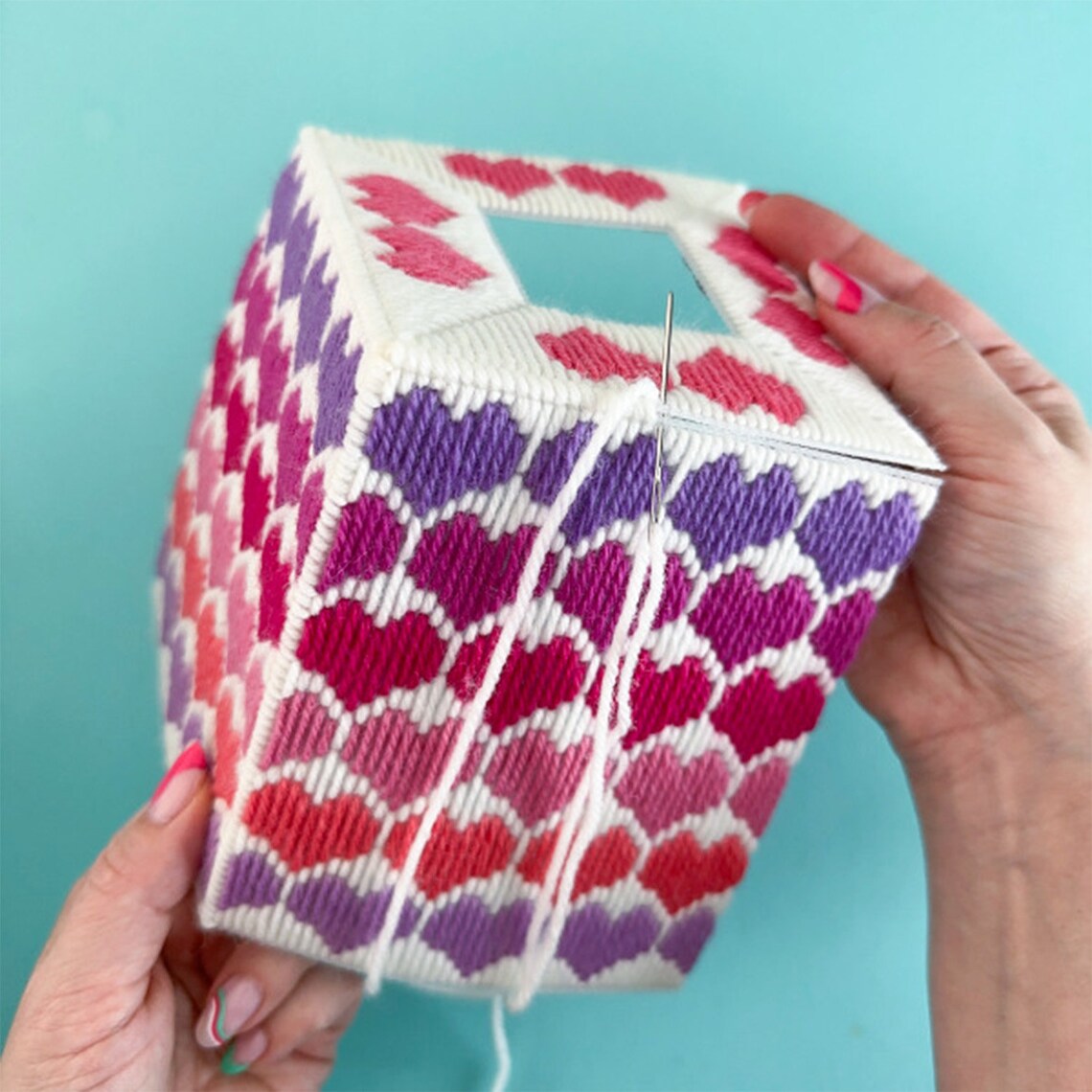 DIGITAL PATTERN: "foolish Heart" Bargello Tissue Box Cover - Bargello ...