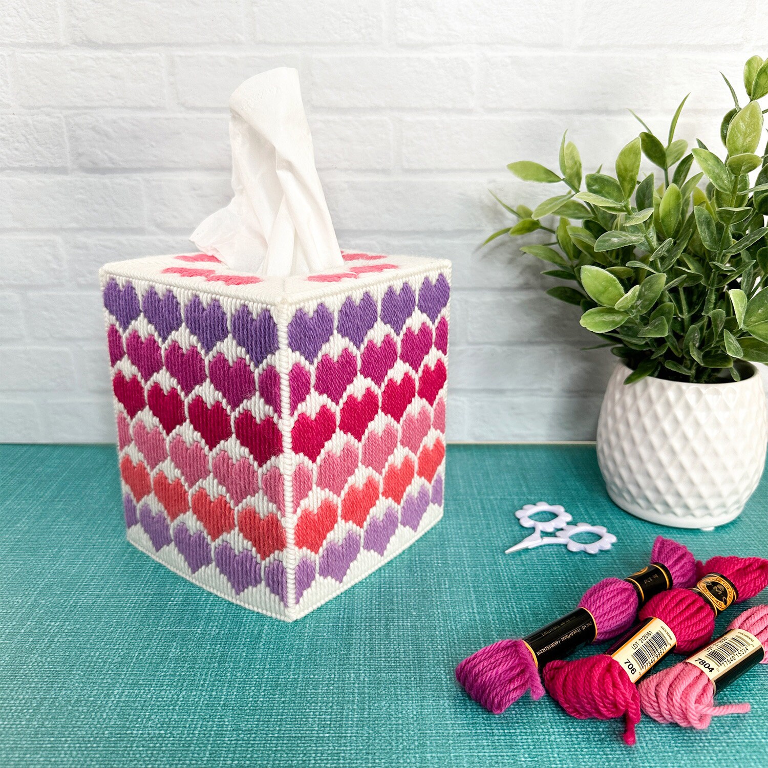 DIGITAL PATTERN: "foolish Heart" Bargello Tissue Box Cover - Bargello ...
