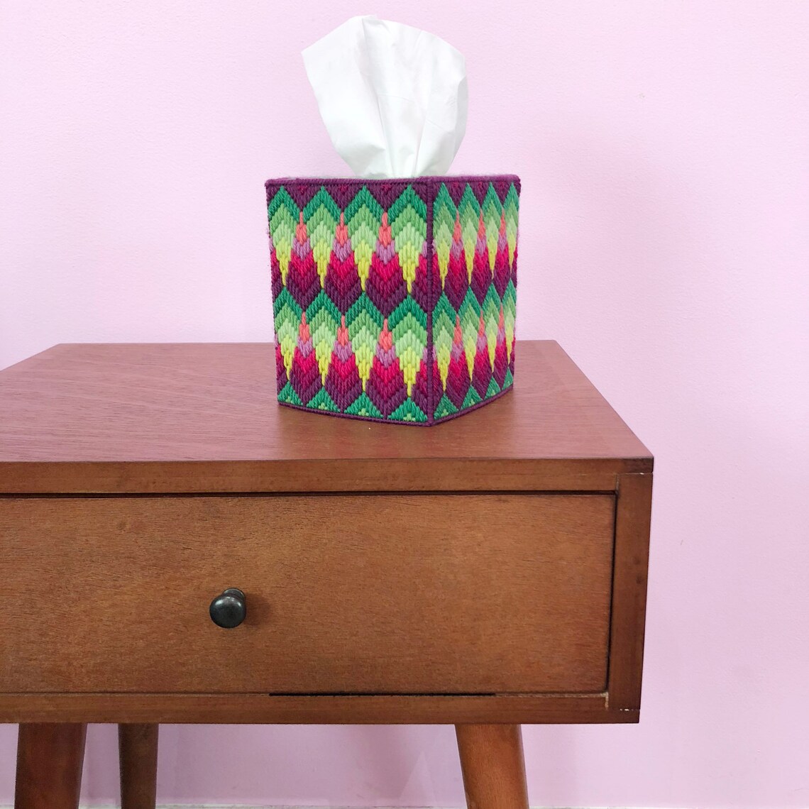 DIGITAL PATTERN: "rumours" Bargello Tissue Box Cover - Bargello Plastic ...