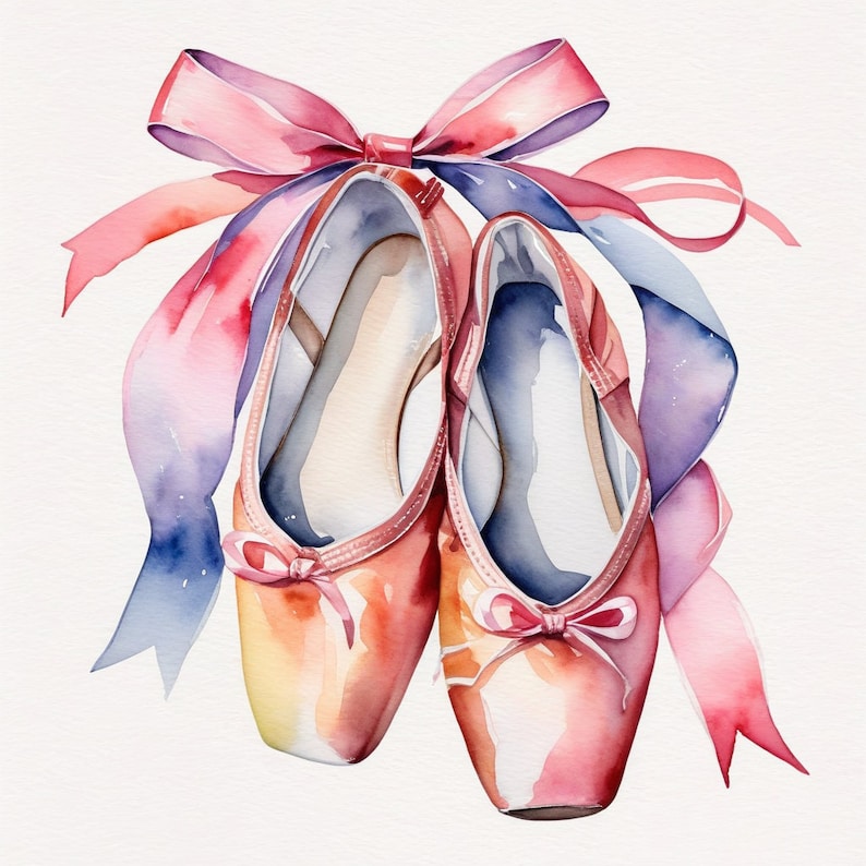 Ballet Pointe Shoes Clipart | Ballet Slippers Svg | Ballerina Shoes ...