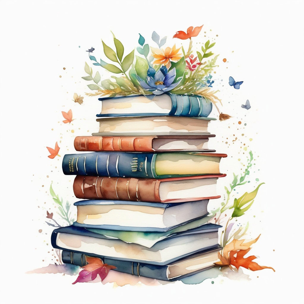Stack of Books Clipart | School PNG | Reading Clipart | Commercial Use ...